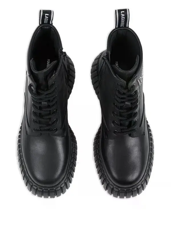 Karl Lagerfeld Logo Embellished Combat Boots