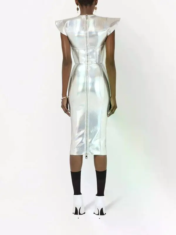 Dolce & Gabbana Metallic-effect Bustier Midi Dress