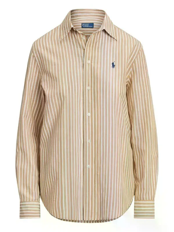 Polo Ralph Lauren Striped Cotton-linen Shirt - Neutrals