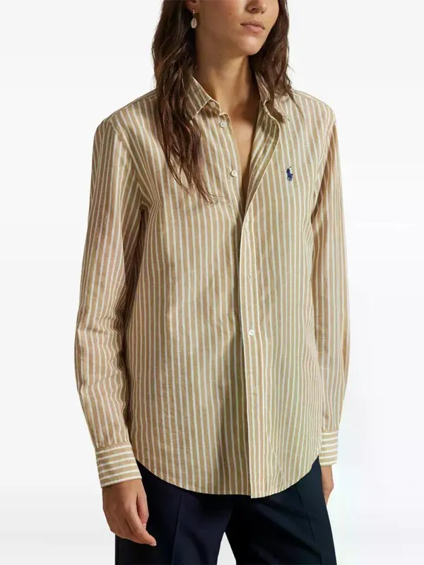 Polo Ralph Lauren Striped Cotton-linen Shirt - Neutrals