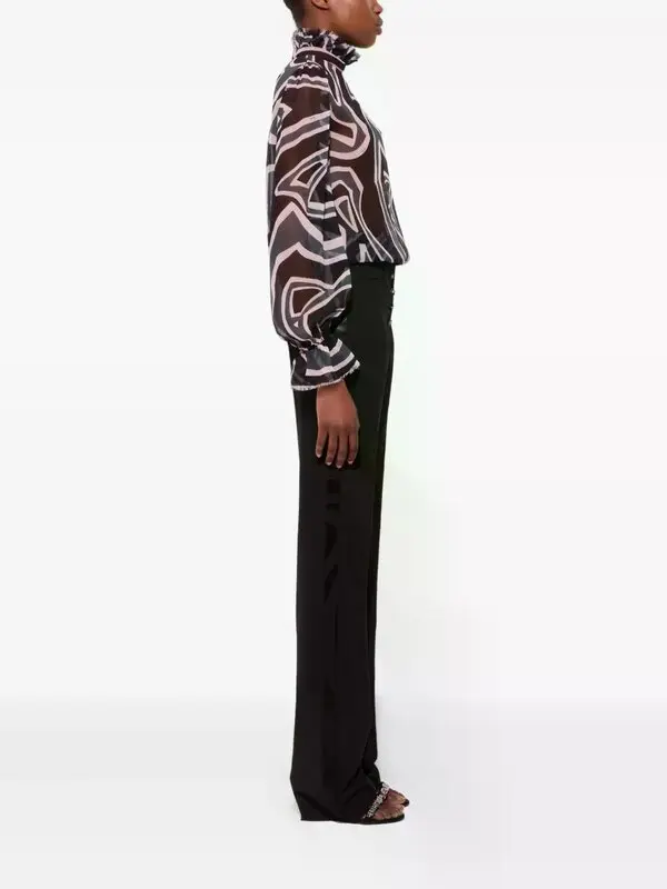 Emilio Pucci Labirinto Print Balloon Sleeve Blouse