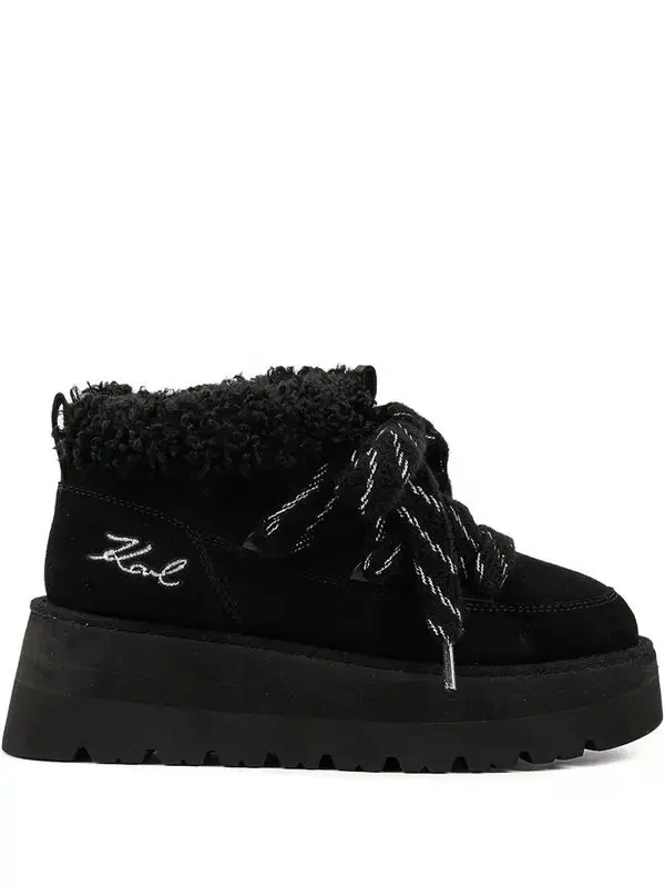 Karl Lagerfeld Skylar Signature-detail Platform Boots - Black