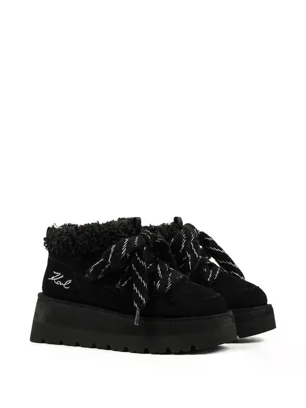 Karl Lagerfeld Skylar Signature-detail Platform Boots - Black
