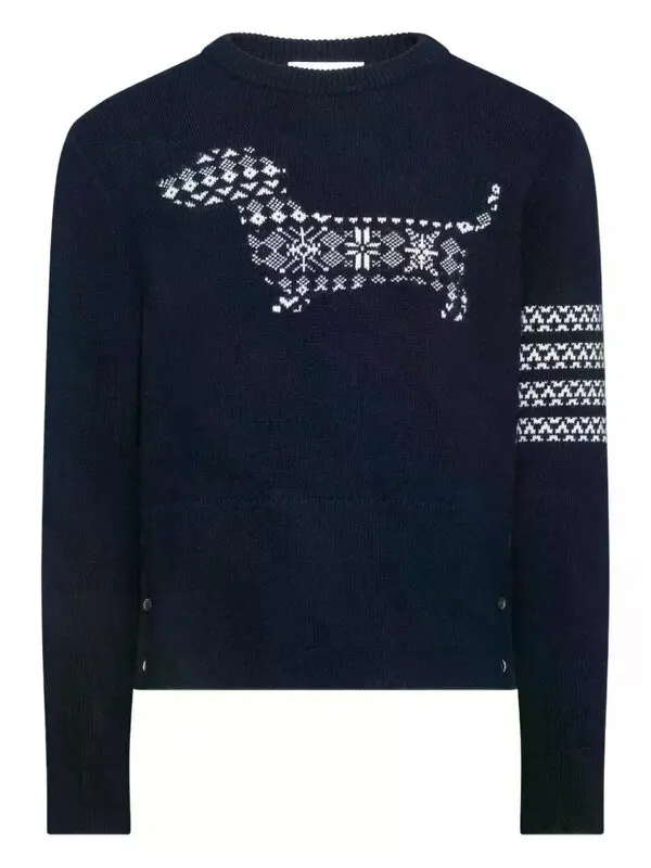 Thom Browne Hector 4-bar Stripe-detail Sweater - Blue