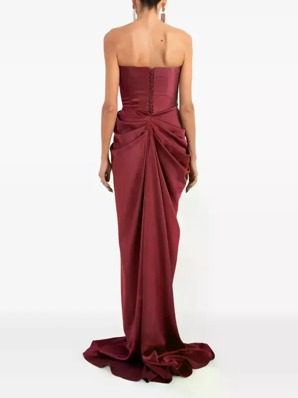 ANA RADU Ruched Strapless Maxi Dress