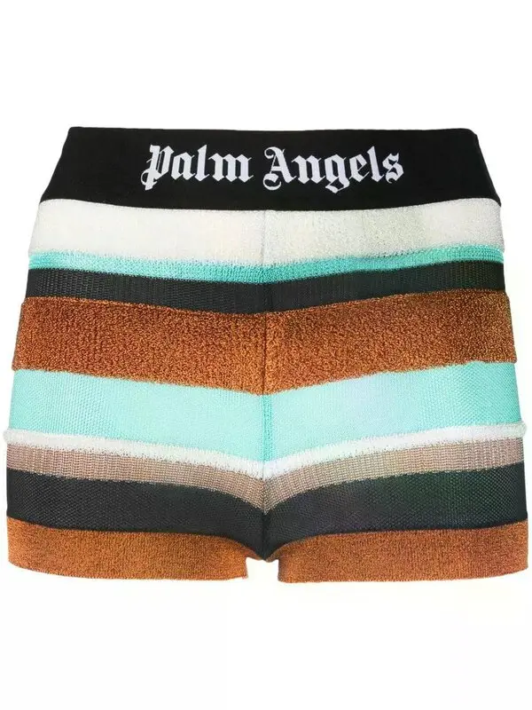 Palm Angels Logo Waistband Knitted Shorts