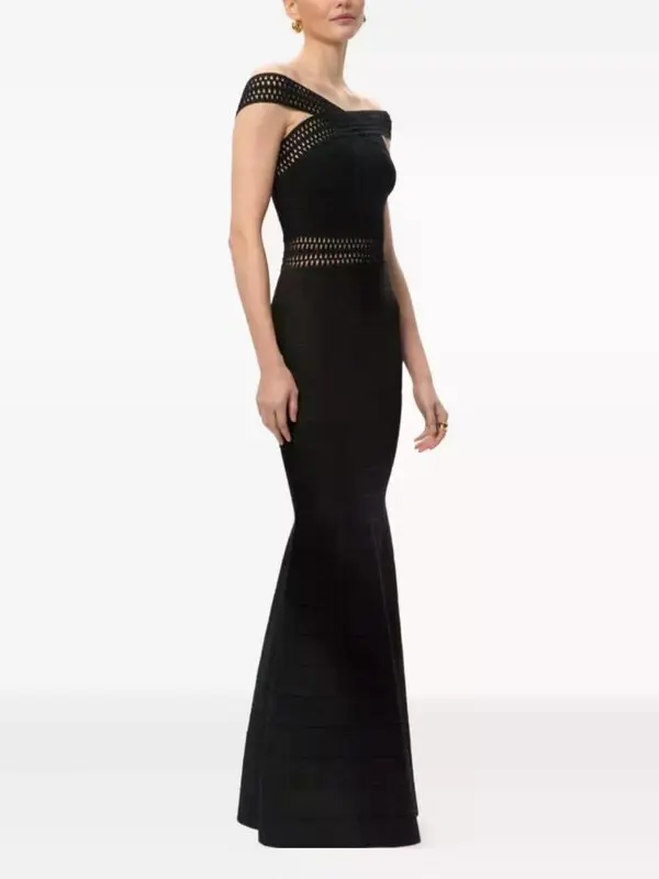 Herve Leger Octavia Off-the-shoulder Gown