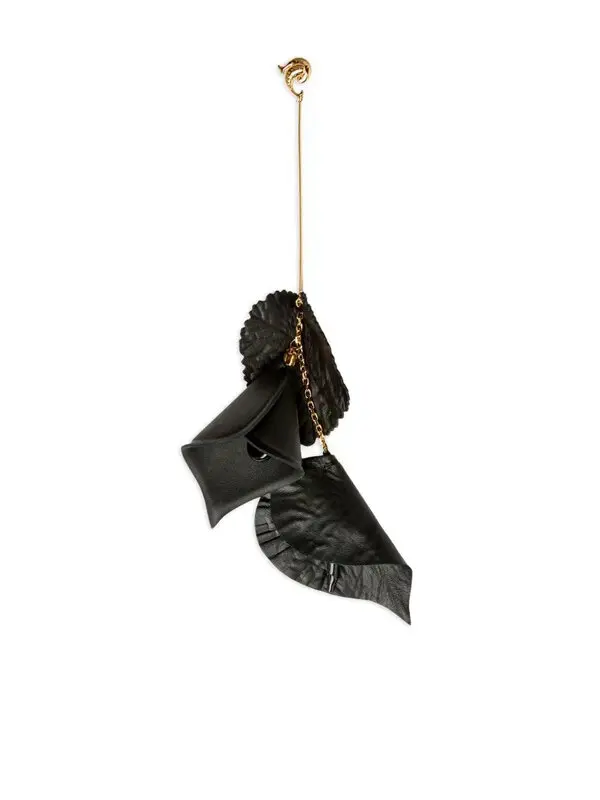 Emilio Pucci Leather Flower Mono Earring - Black