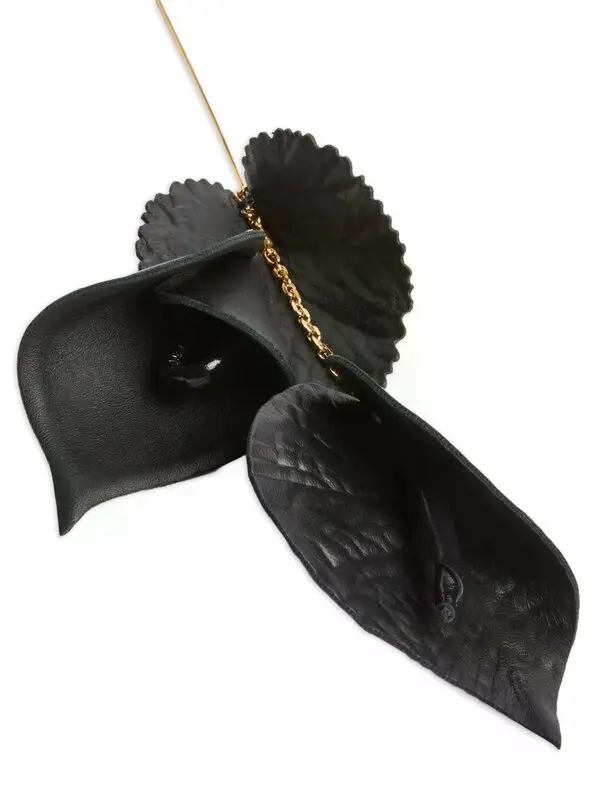 Emilio Pucci Leather Flower Mono Earring - Black