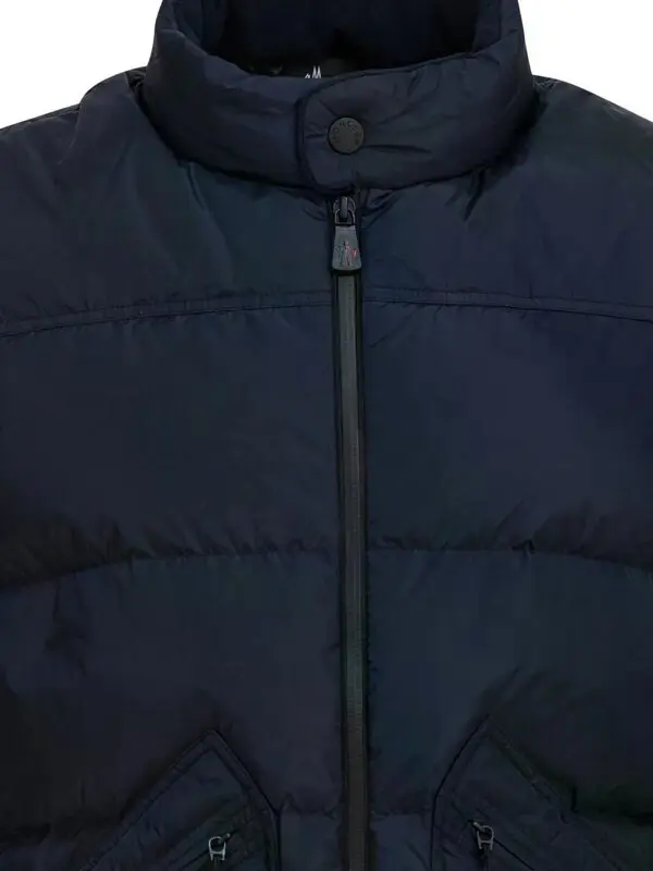 Moncler Knitted-sleeve Padded Jacket - Blue