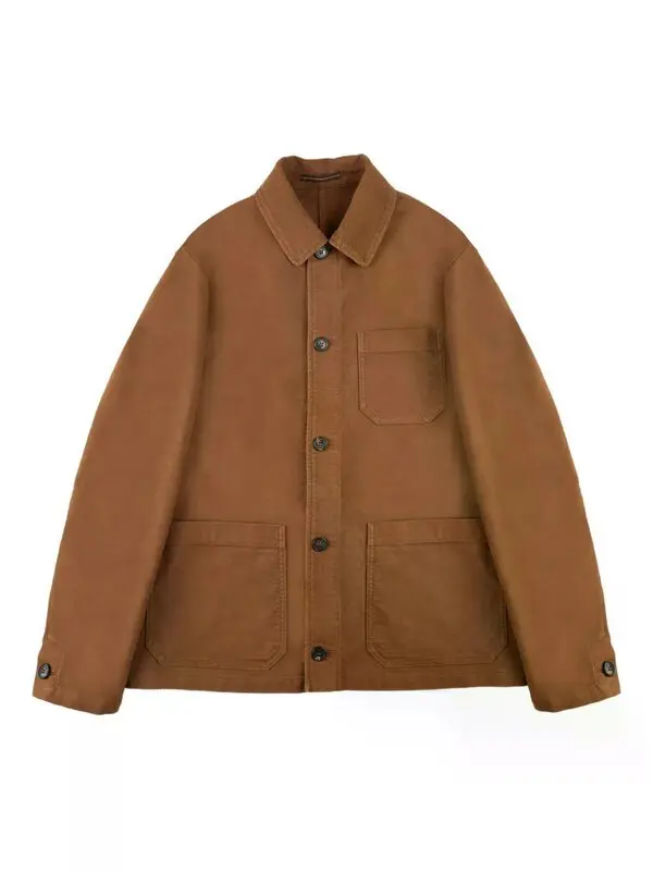 SLOWEAR Moleskin Cotton Blouson Jacket - Brown