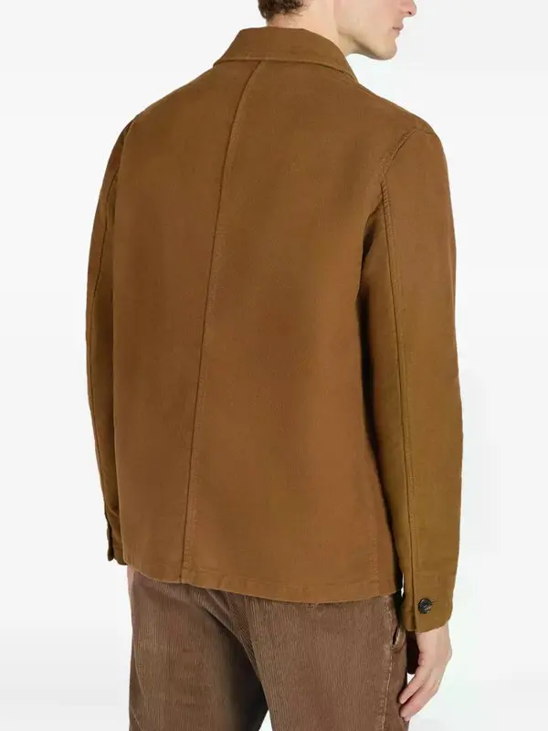 SLOWEAR Moleskin Cotton Blouson Jacket - Brown