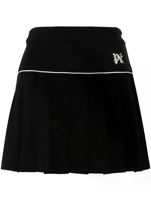 Palm Angels Monogram Pleated Mini Skirt