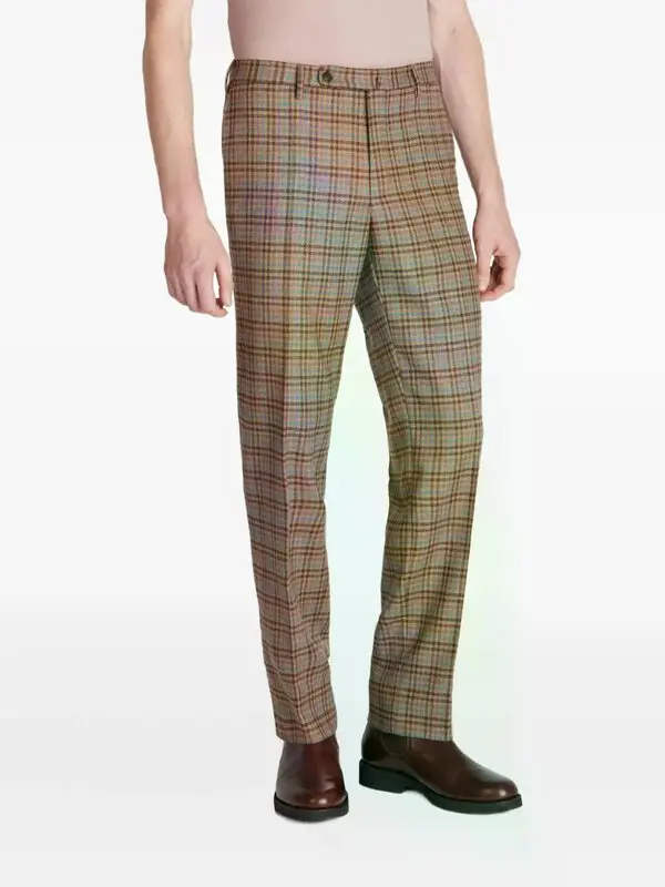 SLOWEAR Check Pattern Wool Trousers