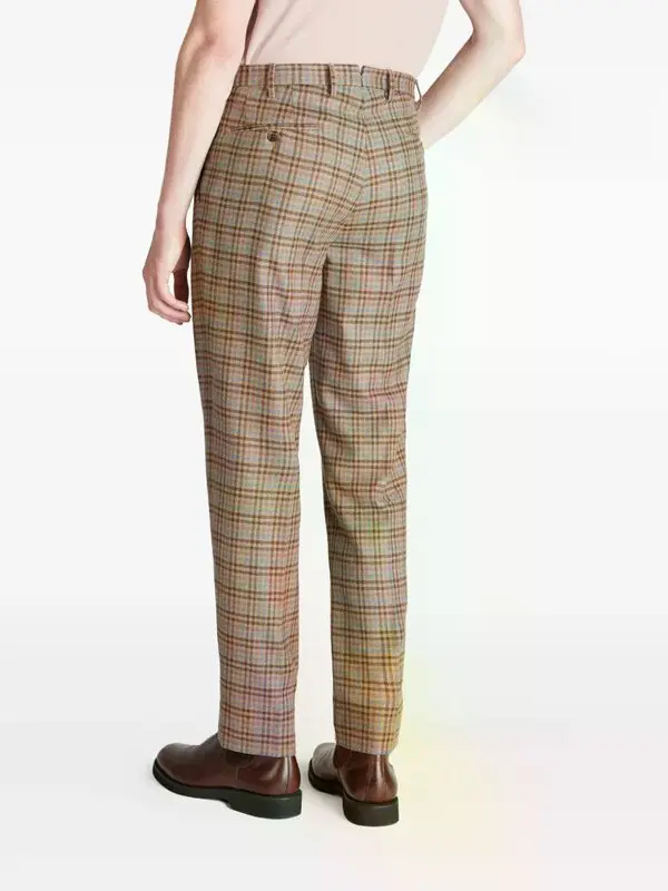 SLOWEAR Check Pattern Wool Trousers