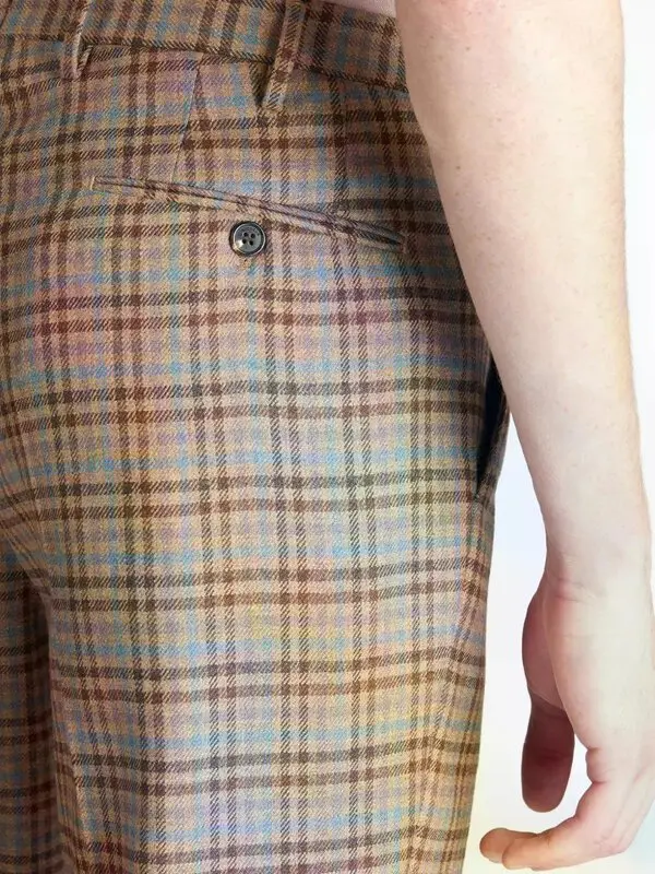 SLOWEAR Check Pattern Wool Trousers