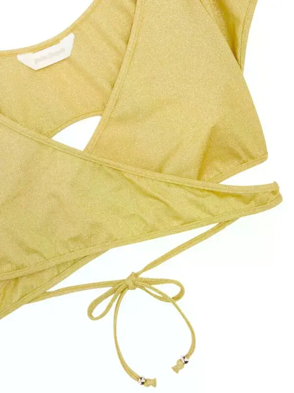 Palm Angels Wrap-around Lurex Bikini Top