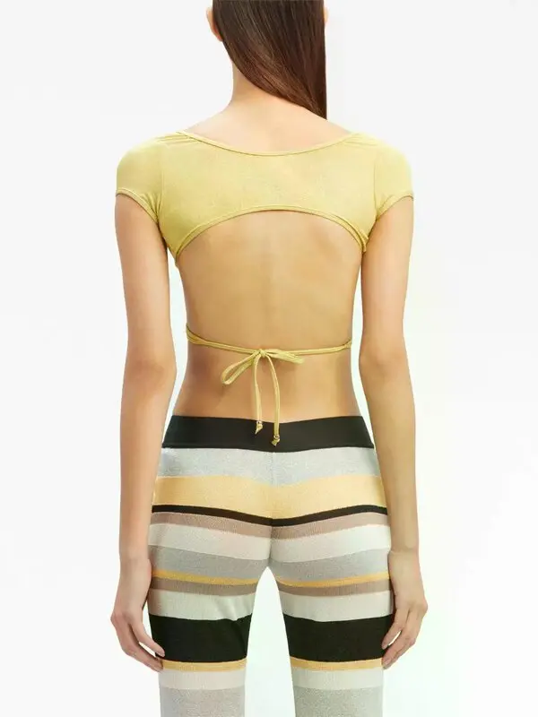 Palm Angels Wrap-around Lurex Bikini Top