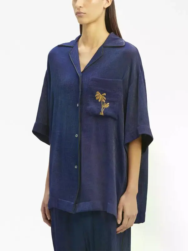 Palm Angels Embroidered Bowling Shirt