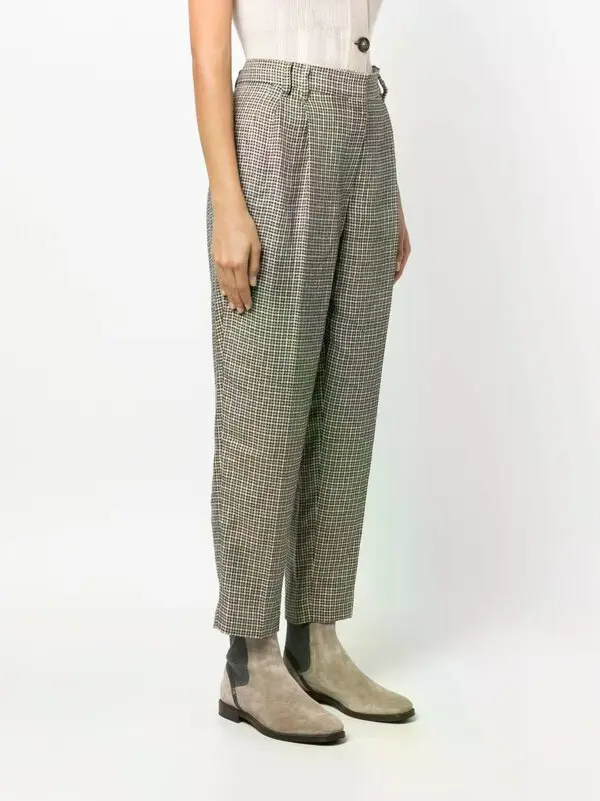 Brunello Cucinelli Herringbone Tailored Cropped Trousers