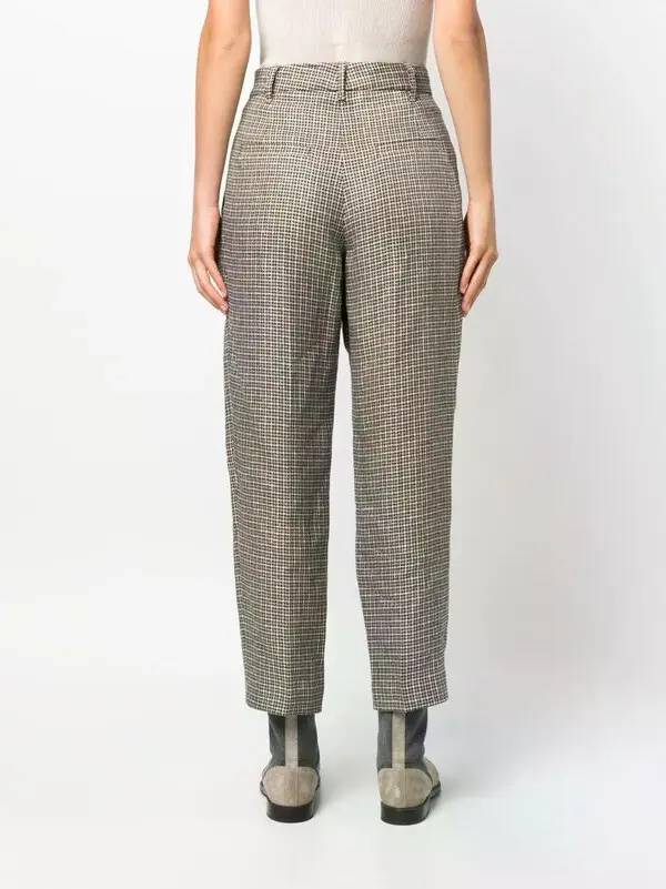 Brunello Cucinelli Herringbone Tailored Cropped Trousers