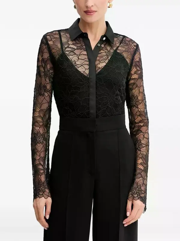 Guess Antoinette Lace Buttoned Top