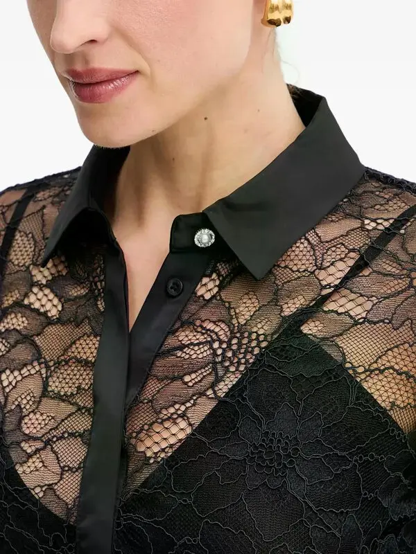 Guess Antoinette Lace Buttoned Top