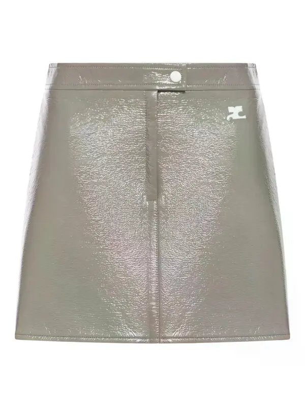 COURREGES Mini Skirt With Logo - Grey