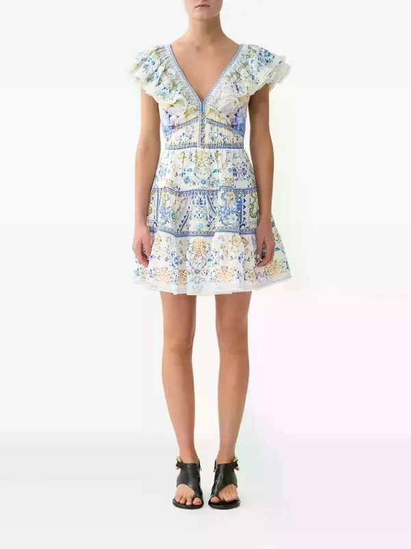 Camilla My Homespun Heart Ruffled Mini Dress - Blue