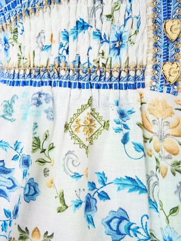 Camilla My Homespun Heart Ruffled Mini Dress - Blue