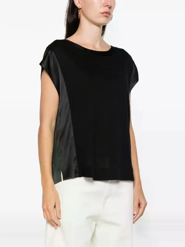 PUROTATTO Sleeveless Round Neck Top - Black