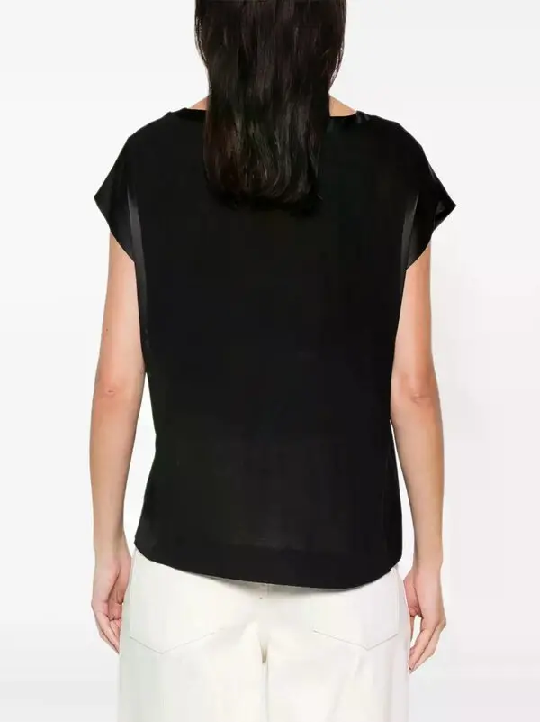 PUROTATTO Sleeveless Round Neck Top - Black