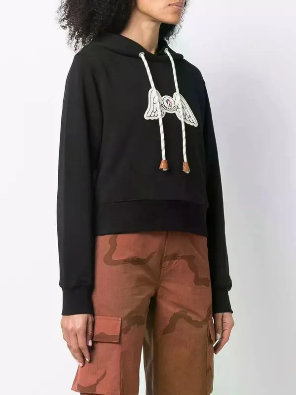 Palm Angels X Moncler Wings-logo Patch Hoodie