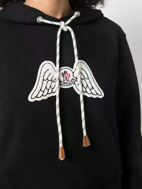 Palm Angels X Moncler Wings-logo Patch Hoodie
