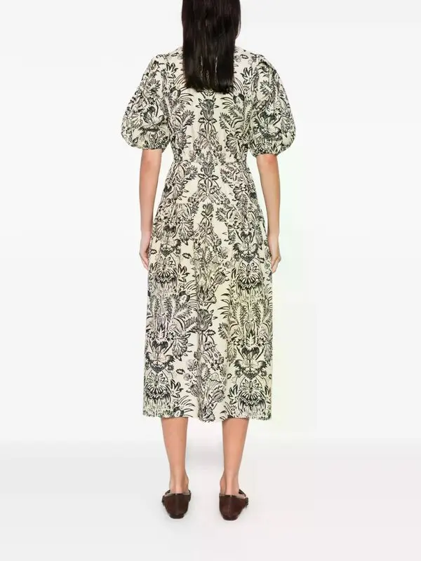Ulla Johnson Harriet Puff-sleeve Midi Dress - Neutrals