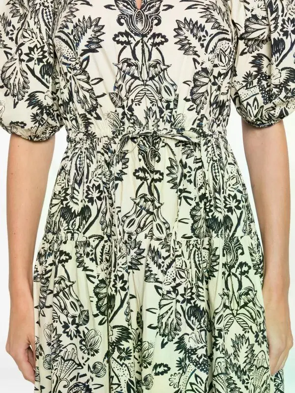 Ulla Johnson Harriet Puff-sleeve Midi Dress - Neutrals