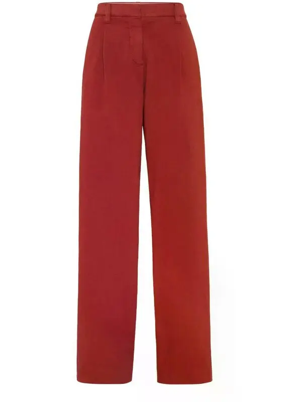 Brunello Cucinelli Cotton Mid-rise Straight Leg Pants