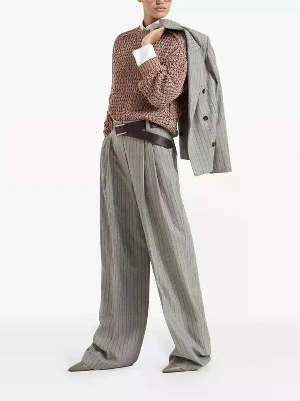 Brunello Cucinelli Wide-leg Wool Trousers