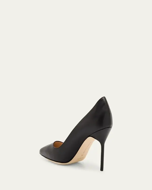 Manolo Blahnik 90mm Bb Leather Pumps - Black