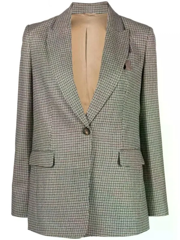 Brunello Cucinelli Prince Of Wales Single-breasted Blazer