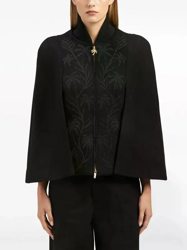 Palm Angels Palm-embroidered Zip-up Cape