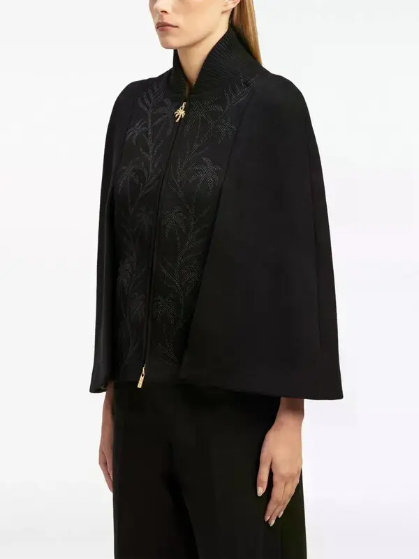 Palm Angels Palm-embroidered Zip-up Cape