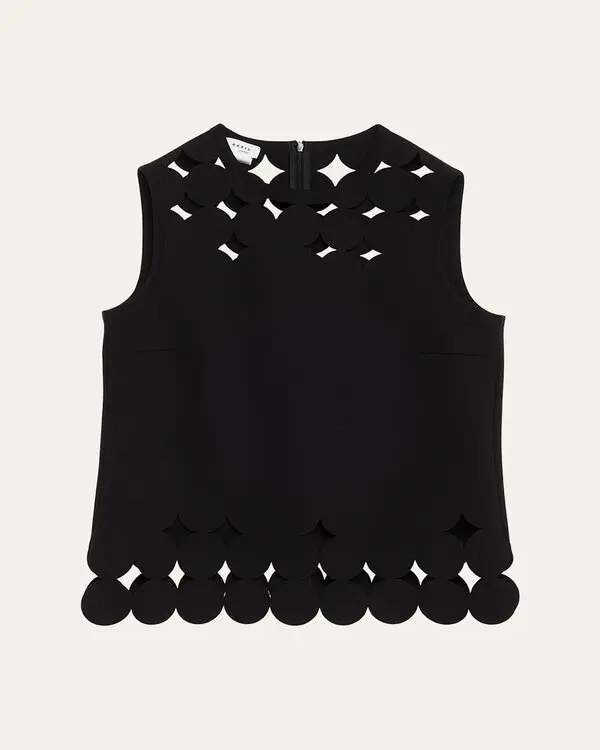 Akris Sleeveless Polka Dot Top