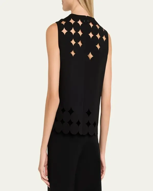 Akris Sleeveless Polka Dot Top