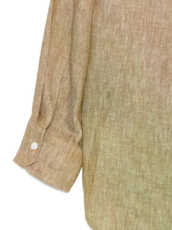 BAMBAH Linen Blouse With Split Neck And Buttoned Cuffs
