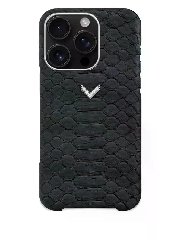 VELANTE Iphone 16 Pro Python Leather Phone Case - Black