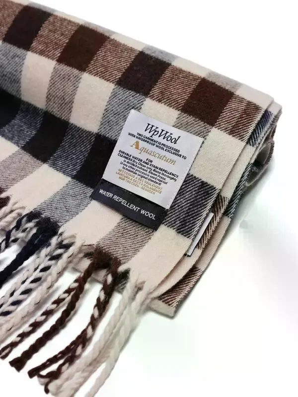 Aquascutum Macro Club Check Tasselled Scarf