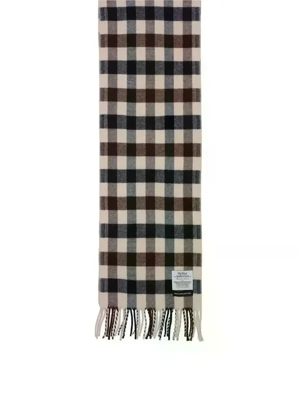 Aquascutum Macro Club Check Tasselled Scarf