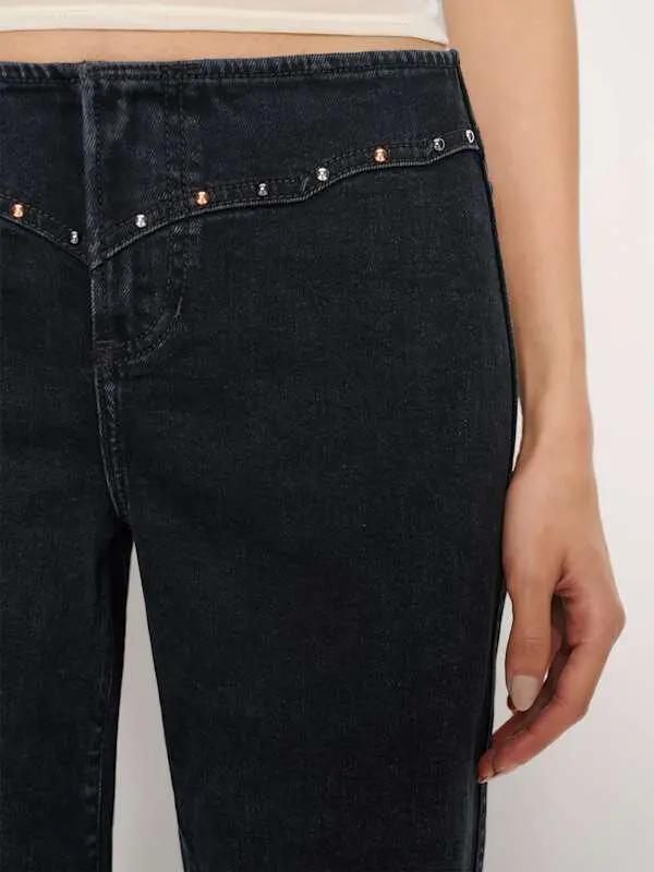 REFORMATION Rayla Super Stretch Low Rise Straight Jeans