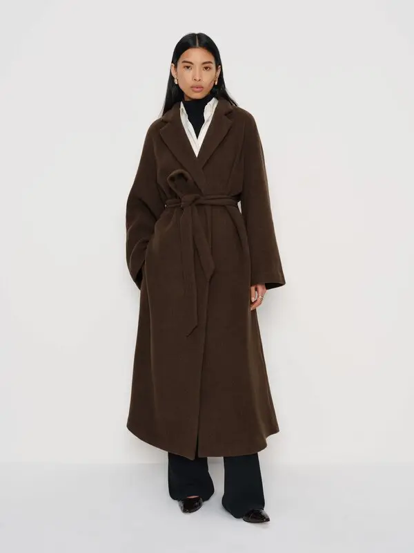 REFORMATION Tula Oversized Coat - Brown